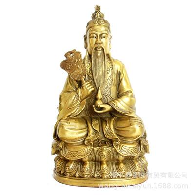 ATQ铜像花铜太上老君君像摆件子铜像太上老铜老像莲座像铜工艺品