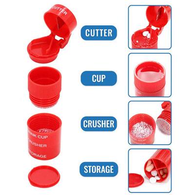 3 Compartment Pill Crusher Cutter Grinder Vitamins Tablets