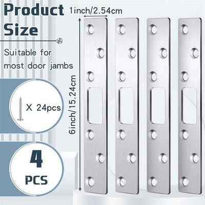 A002 4 Pcs 6 Inch Door Strike Plate Security Latch Strike