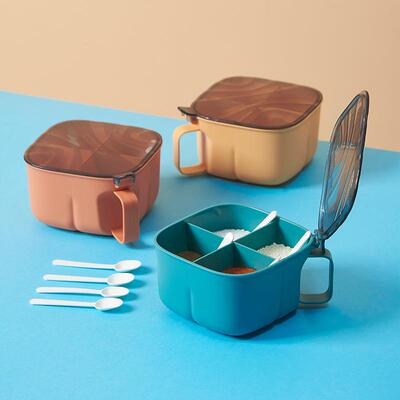 Multi-compartment seasoning jars with lids, household kitche