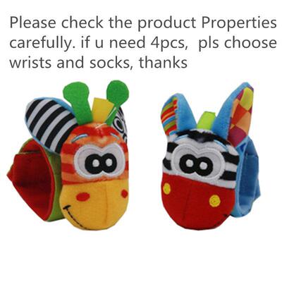 Infant Baby Kids Socks rattle toys Wrist Rattle and Foot Soc