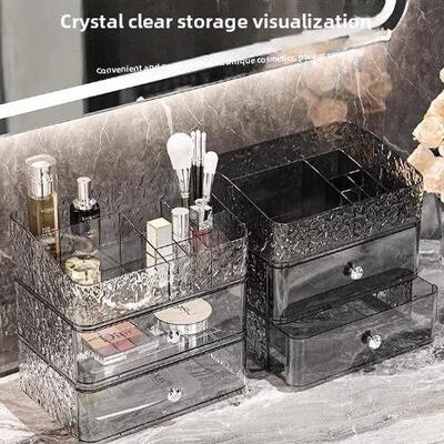 Makeup Organizer Cosmetic Storage Box Drawer Type Desktop Fi