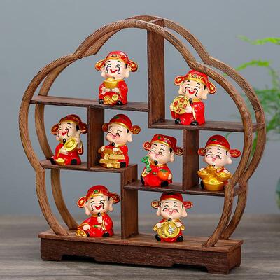 福气财小神摆件神爷客厅茶桌摆FGJ茶件喜庆家财用博古架小摆设道