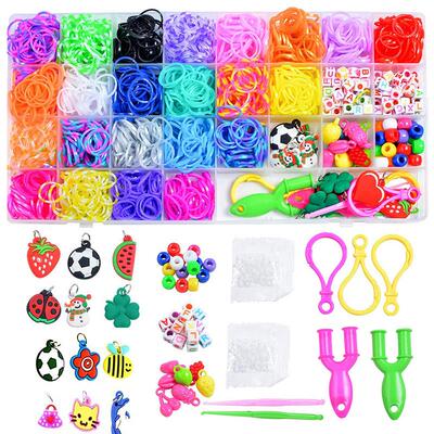 600-1500pcs+ Colorful Loom Bands Set Candy Color Bracelet Ma