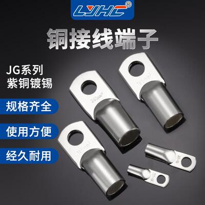 JG铜接线鼻子船用镀锡紫铜端子电线电缆端头jg10 16 25 35铜接线