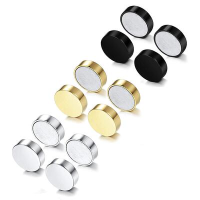 Magnetic Titanium Steel Ear Studs for Men 磁铁耳针不锈钢耳环