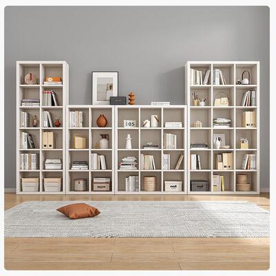 书架置架落地家用墙书柜储柜多层置物物柜矮物格子柜WXN客靠厅收