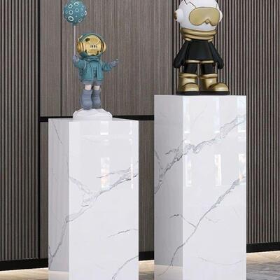 架岩板摆轻奢地式酒店办公岩板UCT台花展示台落座客厅落地摆件大