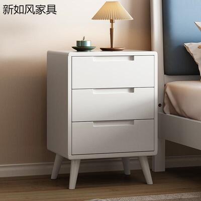 床头柜小型18414夹实木约现代物置架迷你沙简发边柜移动收纳柜子