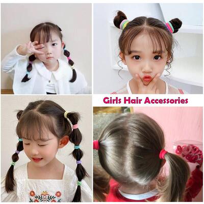 50/100pcs/Set Elastic Hair Bands Girls Hair Accessories Colo