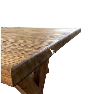 新中式茶桌实木长条大班桌旧木板办公桌自然风化老门板办公桌椅