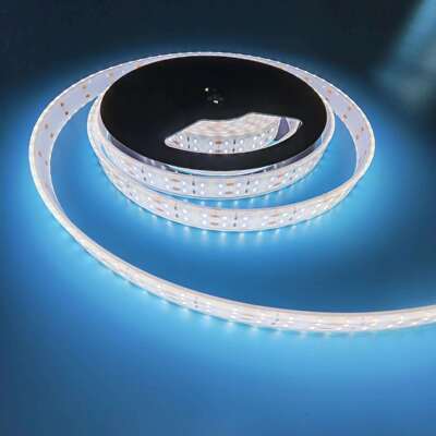 挤胶防水灯条 3014 180珠/米双排LED灯带 低压24V正白光灯条现货