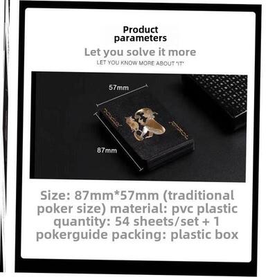 Quality Plastic PVC Poker Waterproof Black Playing Cards Cre