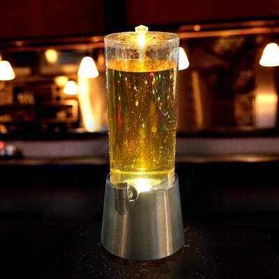 酒吧LD发光酒炮3升2WZ-JP-BXL不锈钢E龙头精网酿啤酒小酒馆红扎啤
