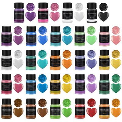 12pcs Pearlescent Powder Resin Pigment Natural Mica Mineral