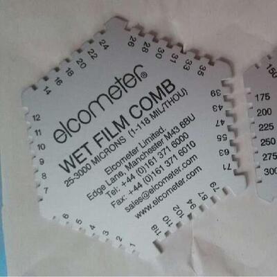 原装易高B112AL六角湿膜梳25-3000μ湿膜测厚仪铝制六角湿膜