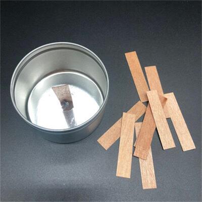 10Pcs/Bag 8mm 12.5mm 13mm Wooden Wick Candle with Sustainer