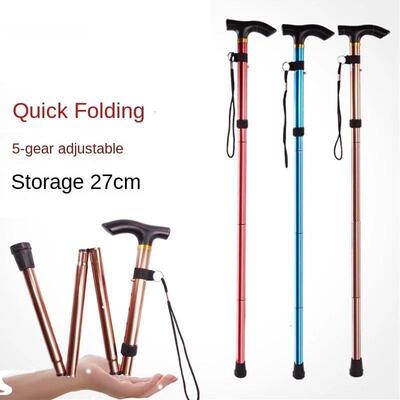 Desert Fox Aluminum Alloy 4-section Folding Walking Stick Te