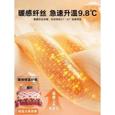 毯冬拉舍季尔毛超厚yjw20231加绒床兰上用盖毯被子结婚珊瑚法绒午