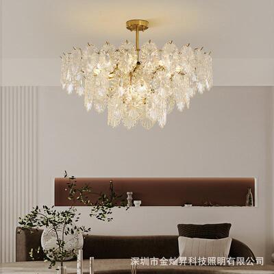 美式吊灯现代简约法式田园古客书厅餐厅卧室房花菊玻复D51璃铁艺