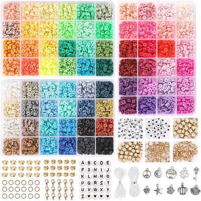 Clay Beads Set Bracelet Necklce Making Bead Letter DIY Kits