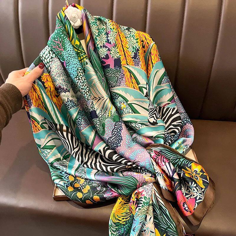 Spring Scarf Women's Luxury Design Scarf Silk Smooth Sca