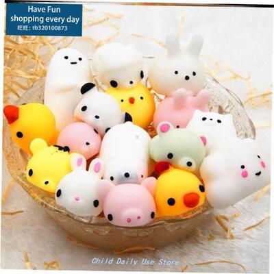 SquiShieS Mochi AniMA捏捏玩具60片装 儿童派对减压安抚益智玩具