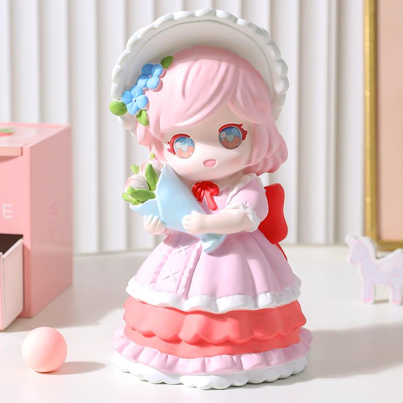 少女存钱罐可爱创意搪胶耐摔桌面装饰潮玩摆件装饰品儿童储蓄罐