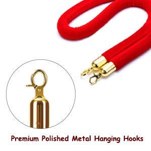 支柱柱队列杆，带5英尺/1.5米红色天鹅绒绳-电影院用支柱和天鹅绒