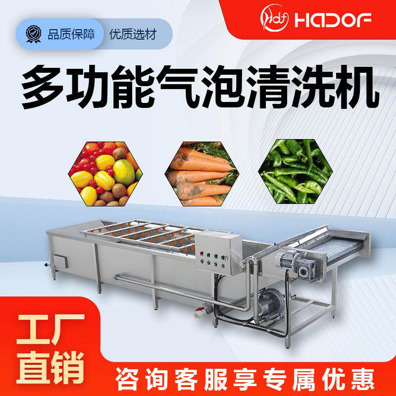 花生清洗机商用果蔬气泡清洗机全套净菜加工清洗风干流水线