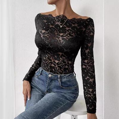 Plus Size Off Shoulder Lace For Women – Chic Aesthetic