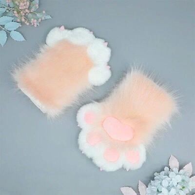 1 Pair Furs Plush Cats Paws Gloves Fursuit Animal Paws