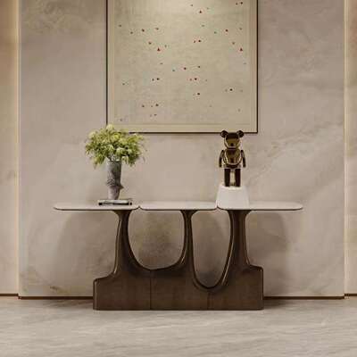 意式轻端时尚金玄关奢台别ZYCY-07-墅客厅设计属师款异形入户置物