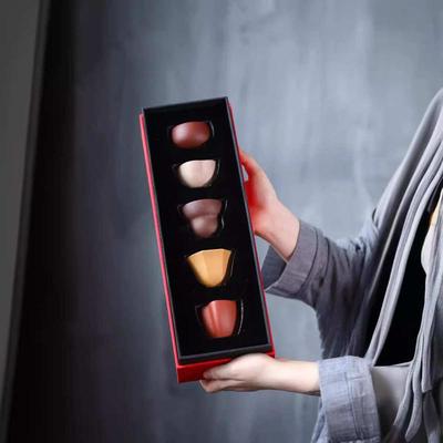 宜兴原矿紫砂五型五色杯品茗杯小口杯子创意商务礼品茶具套装代发