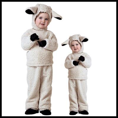 Halloween Kids Little Sheep Wool Animal Performance Costume