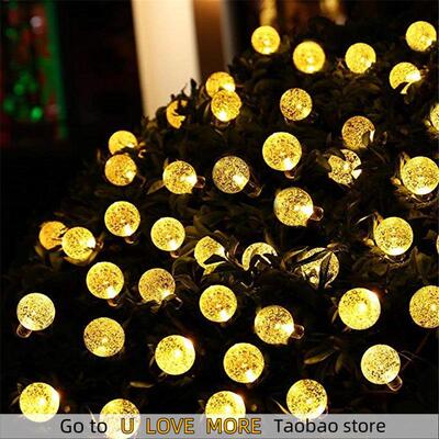 String Light Solar 100 LEDs Fairy Lights Outdoor Garden Wedd