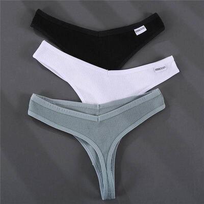 3PCS/4PCS Fruit Embroidery Women Thongs Panties Sexy Low Wai