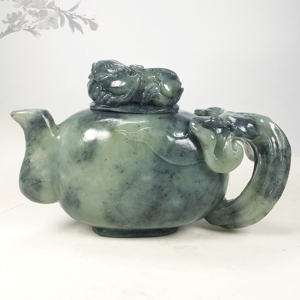 【玉雕大师作品】和田玉《招财进宝》摆件3790