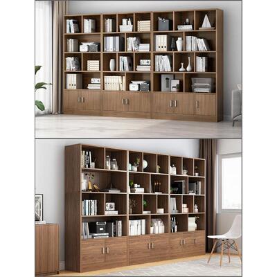 简易架落地置物架卧室纳储物收架家用客书厅办公靠IHW墙实室木色