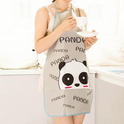 Half-body kitchen apron made of PVC, cute and stain-resistan
