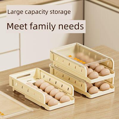 Rolling egg dispenser container holder storage box egg rack