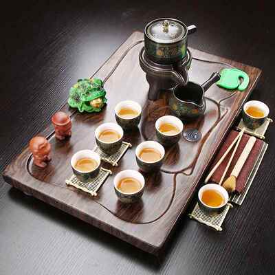 茶具套装家用自动简约现代客厅中式功夫杯木茶紫盘砂茶CII茶道实