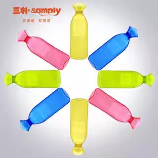 samply三朴热水袋注水长条暖水袋加厚热敷肚子暖手迷你可爱透明小