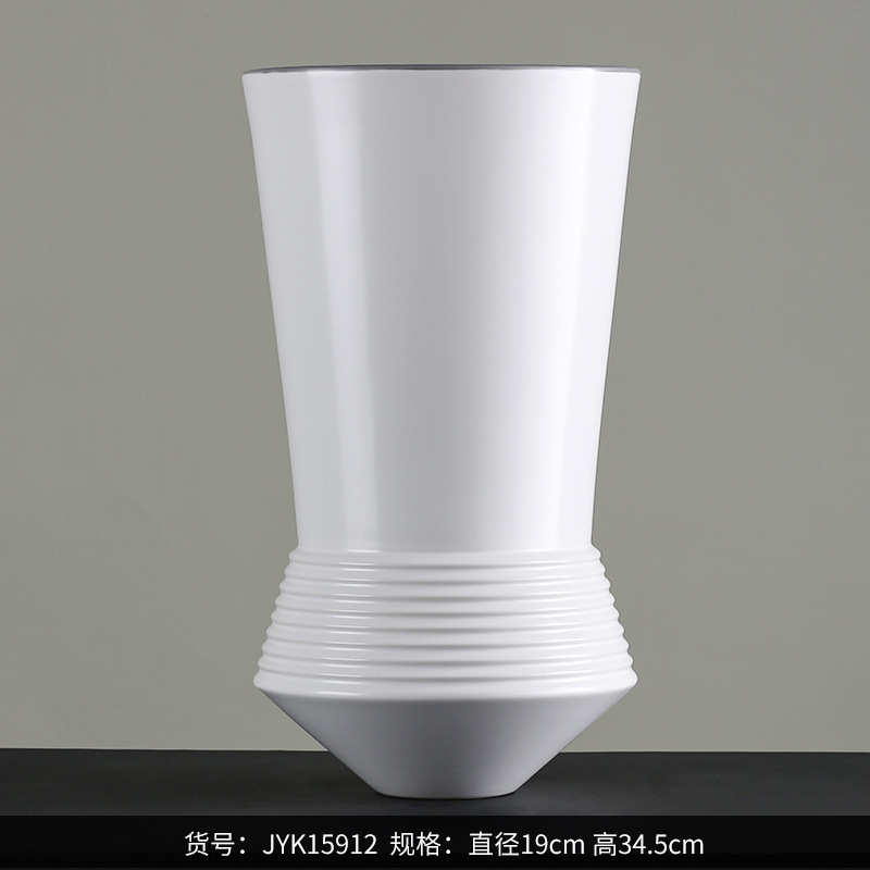 插花陶瓷家居摆件 花瓶 北欧样板间黑白奢批发软 装设计轻几何器