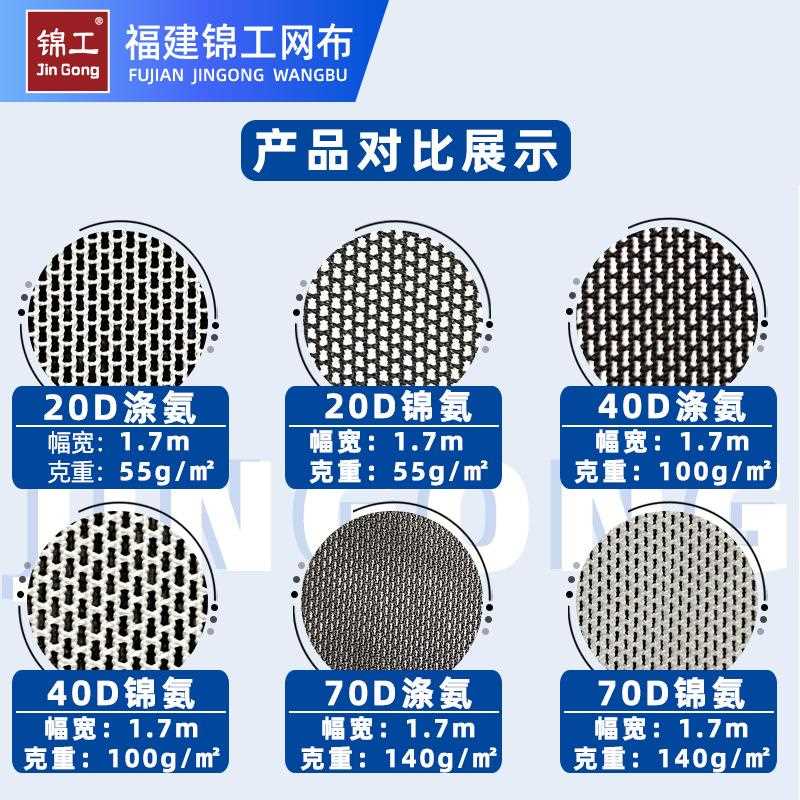 新款直销70D涤氨网布瑜伽透气锦纶经编四面弹力舞蹈服40d网眼布里