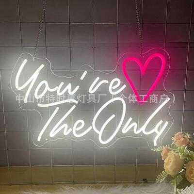 跨境亚马逊led霓虹灯hello gorgeous墙面发光字母装饰good vibes