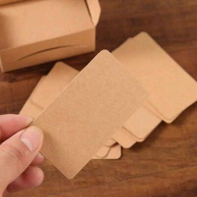 100pcs Retro Double-sided Blank Kraft Paper Word Card