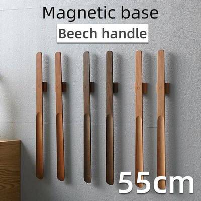 55CM wooden long handle Magnetic shoehorn long shoe spoon Ho