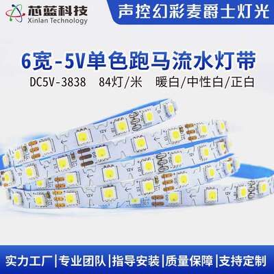 3838正白单色LED灯带S型低压5v内置ic智能编程控制发光字广告装饰