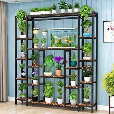 10015225铁花架客厅加阳台多层室内缸外花盆架粗加厚钉制鱼绿萝多